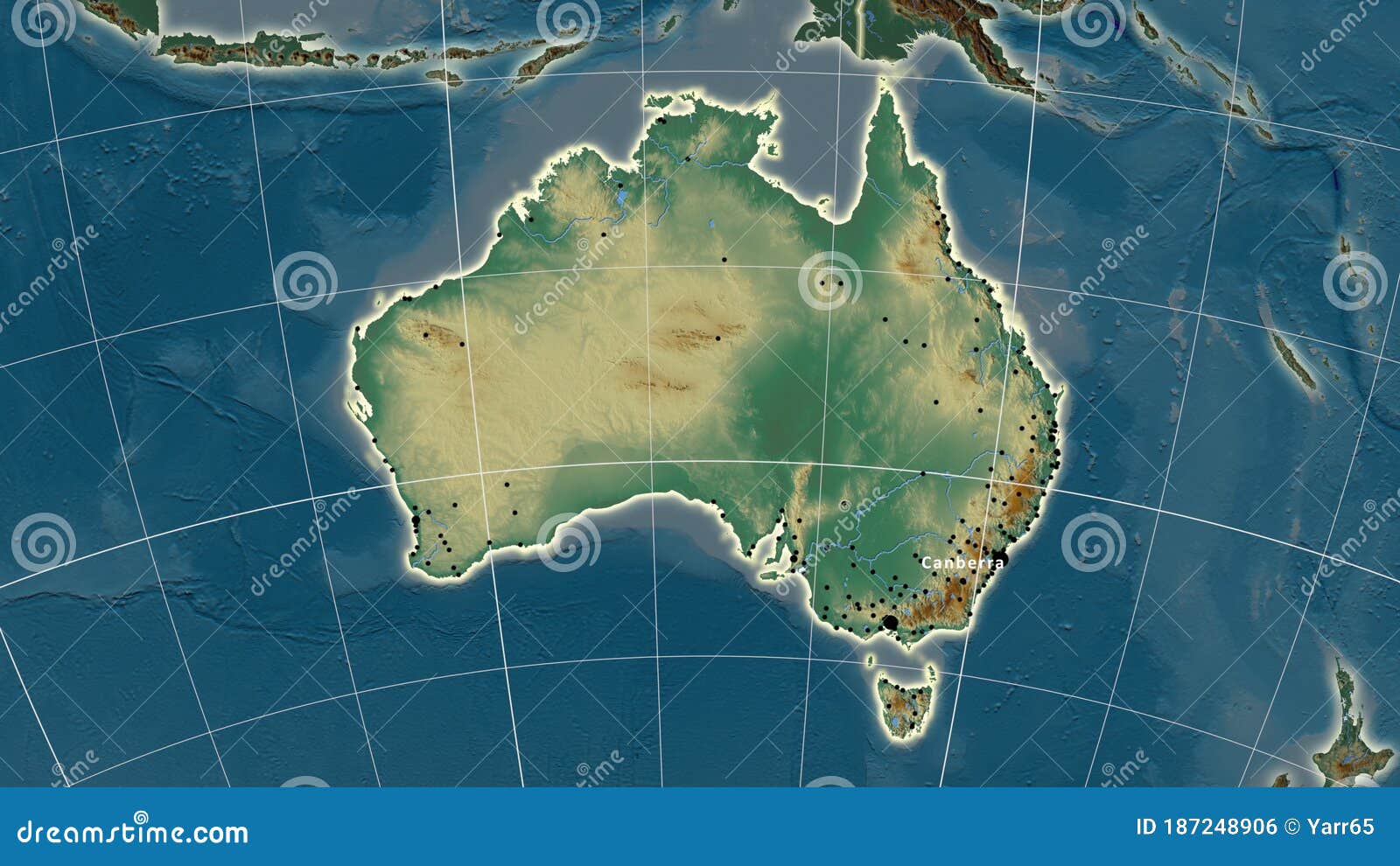 Australia - Relief. Composition, Borders Stock Illustration ...