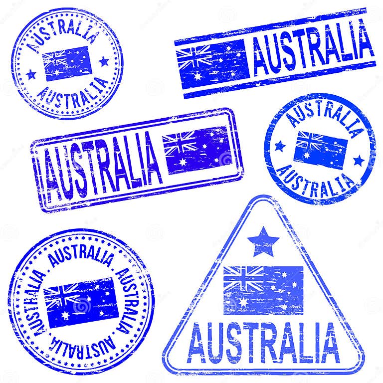 Australia Rubber Stamps stock vector. Illustration of imprint - 41235548