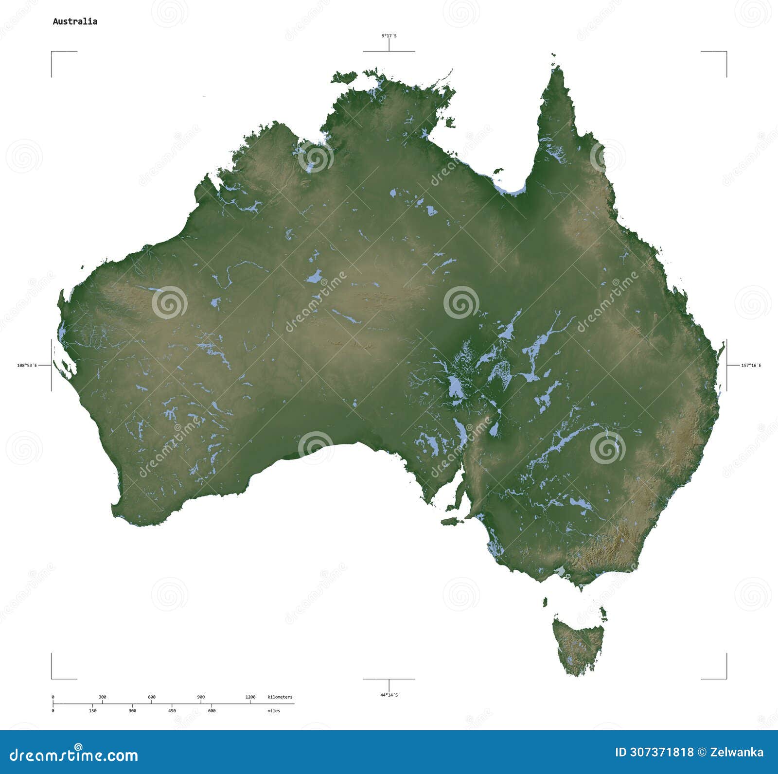 Australia Shape on White. Pale Stock Illustration - Illustration of ...