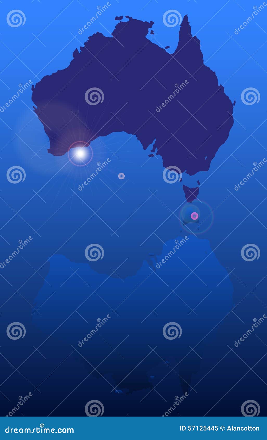 Australia Silhouette Reflection Stock Illustration - Illustration of ...