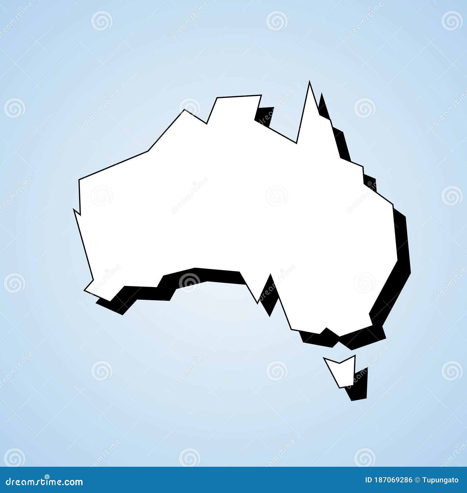 Australia simple map stock vector. Illustration of logo - 187069286