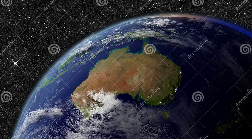 Australia from space stock illustration. Illustration of atmosphere ...