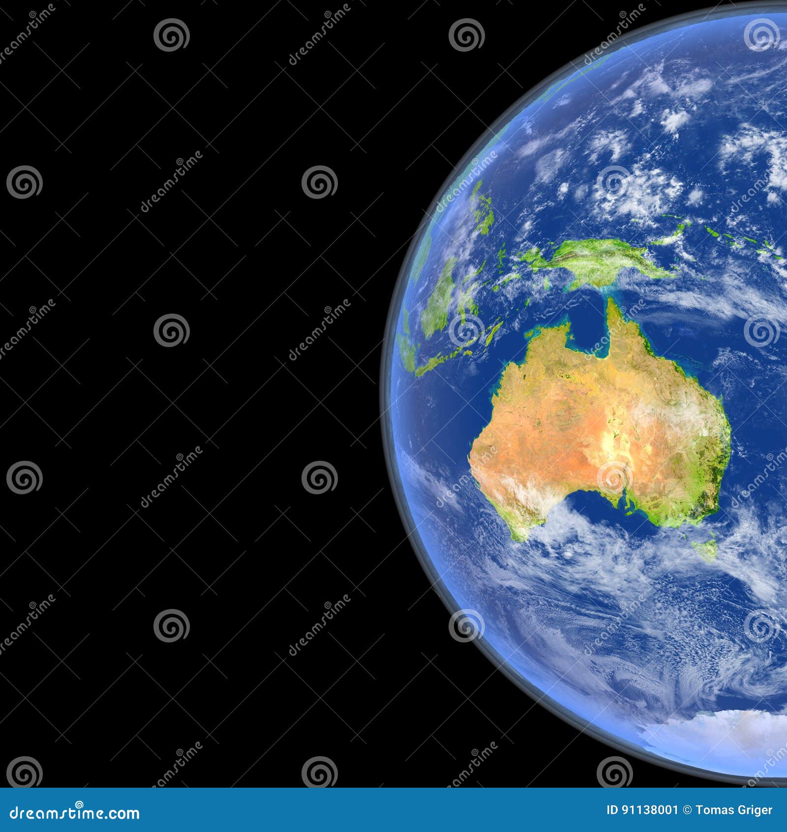 Australia from space stock illustration. Illustration of realistic ...