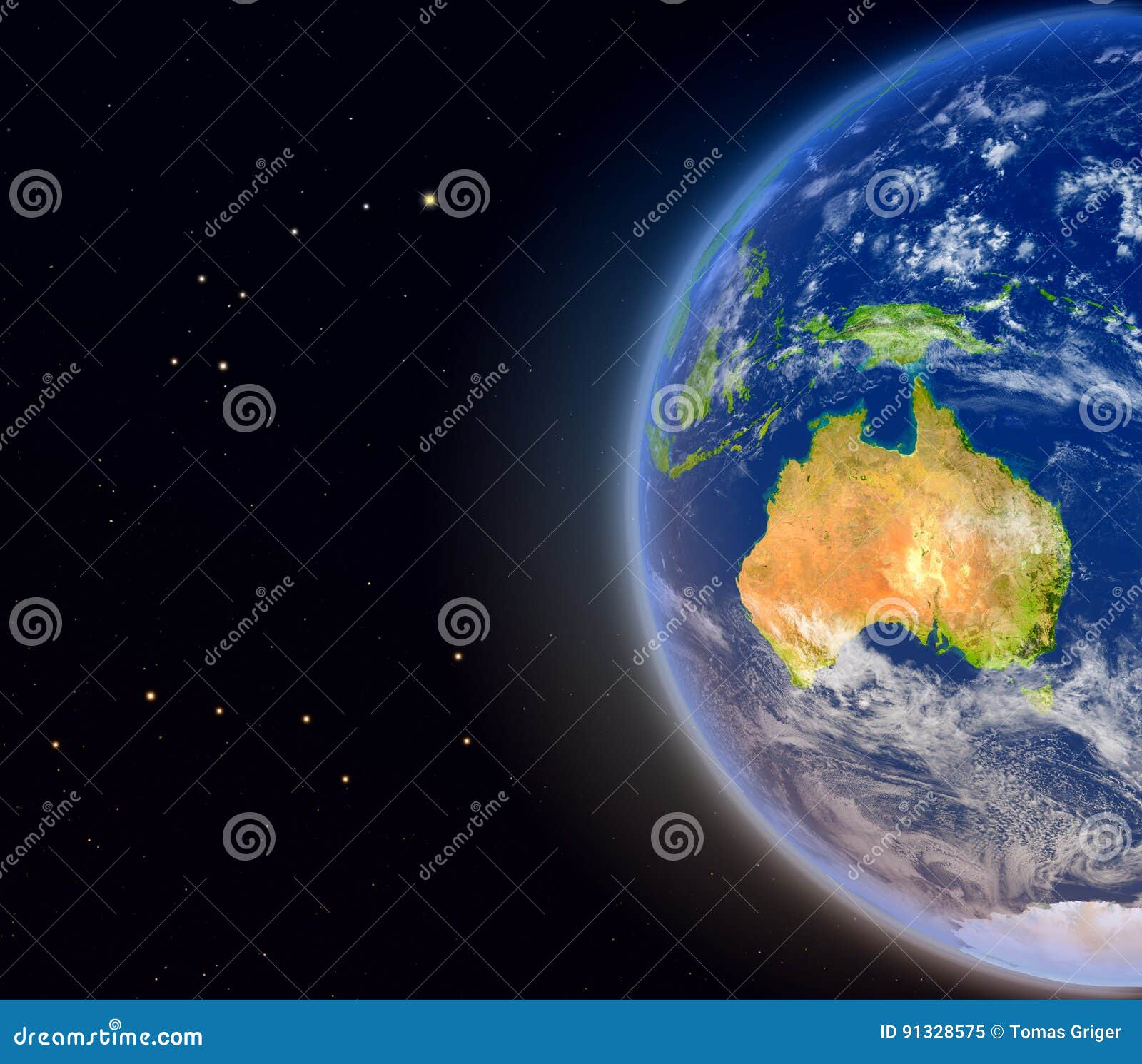 Australia from space stock illustration. Illustration of realistic ...