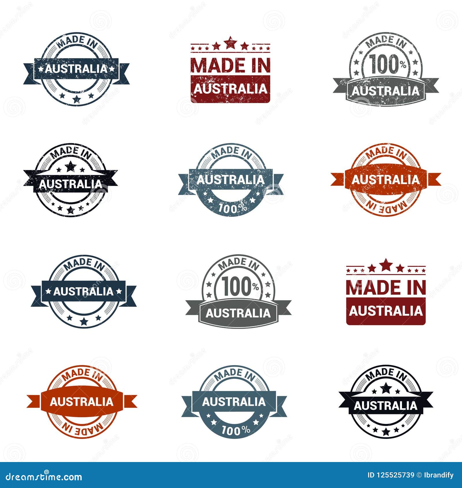 AUSTRALIA STAMP Design Set Vector Stock Vector - Illustration of ...
