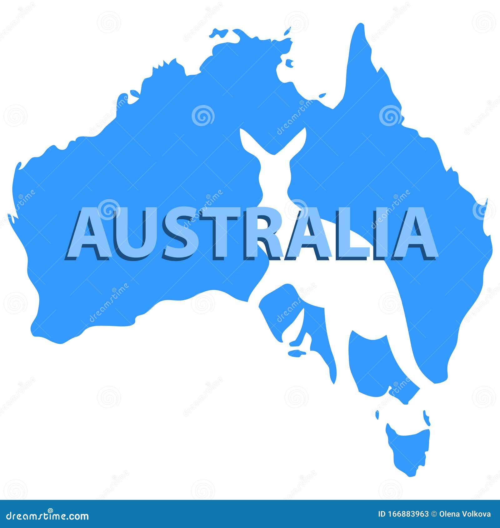 Australia State Map. Realistic Isolated Map of Australia Stock ...
