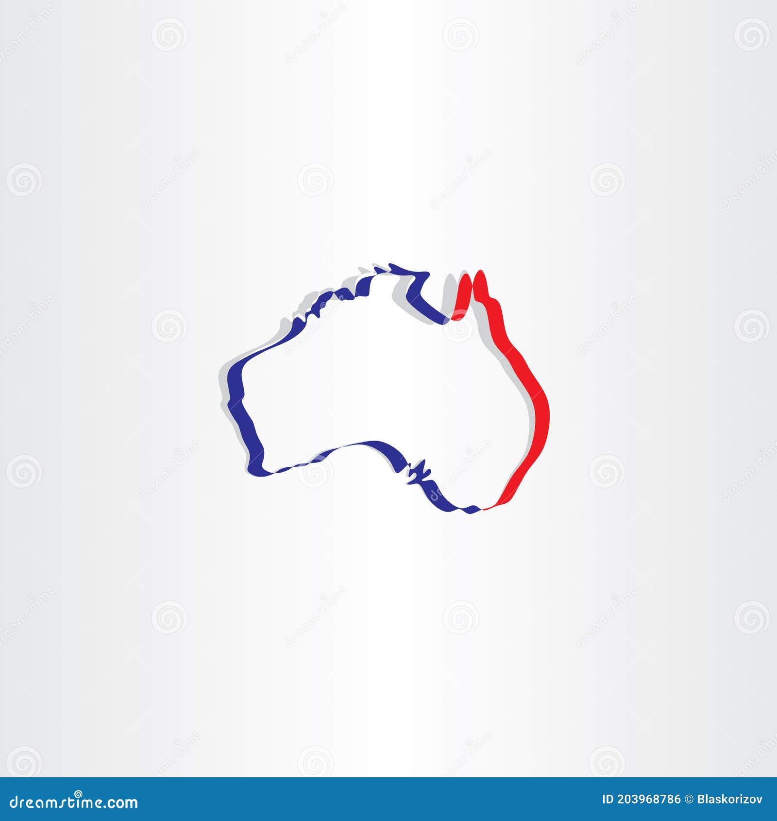 Australia Stylized Vector Outline Map Royalty-Free Illustration ...