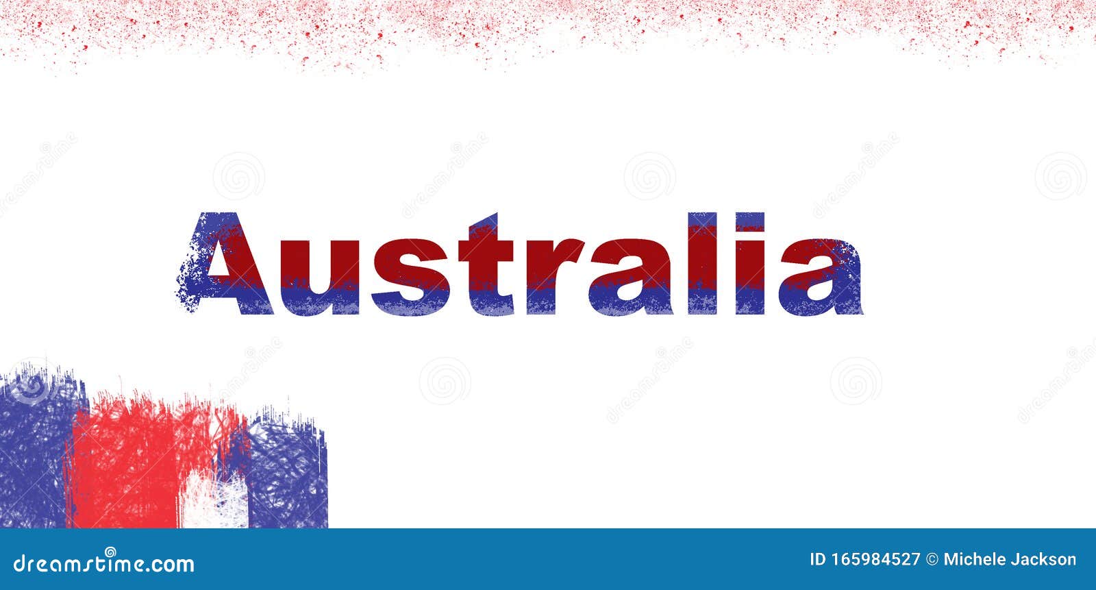Australia Text with Paint Strokes White Background Stock Image - Image ...