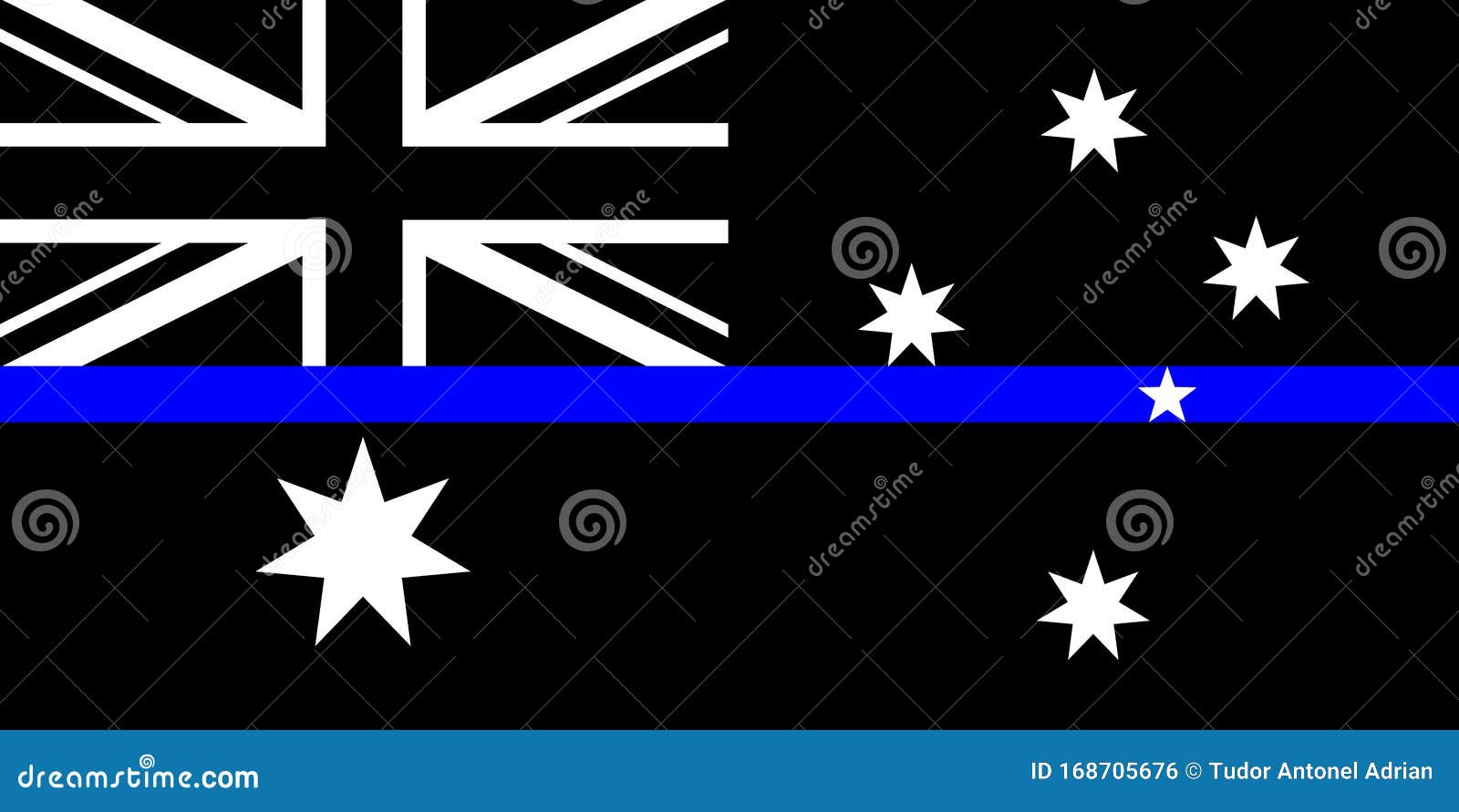 Australia thin blue line stock illustration. Illustration of thin ...