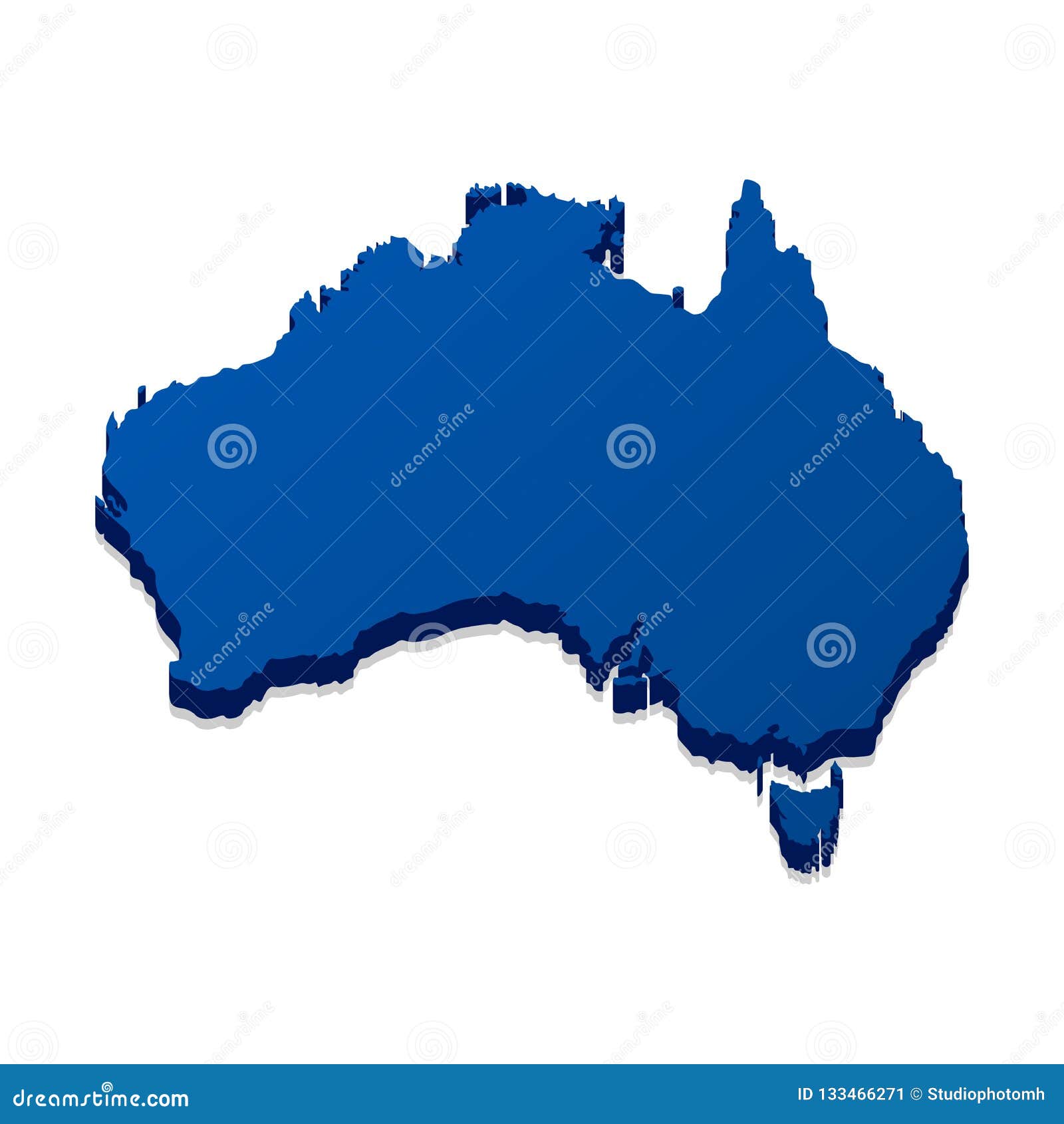 Australia Vector Map. Isolated Background Illustration Stock Vector ...