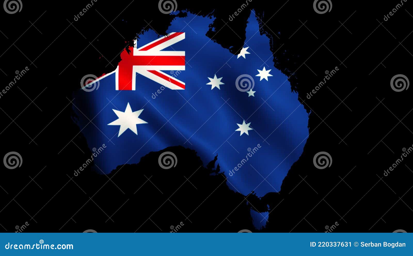 Australia Waving Flag Map with Alpha Channel and Seamless Loop Stock ...