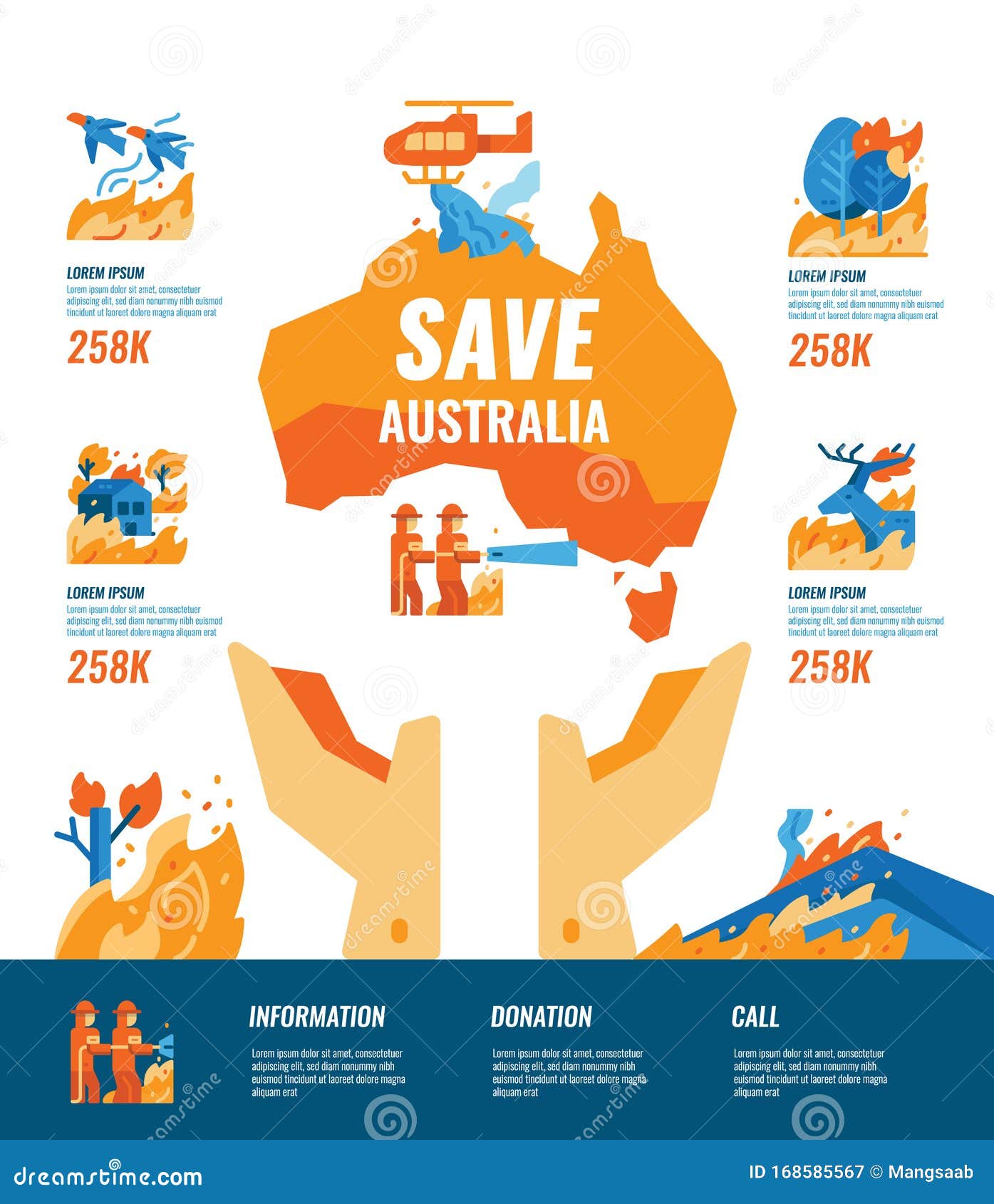 Australia Map, Infographics Flat Design Colors Snow White, Individual ...
