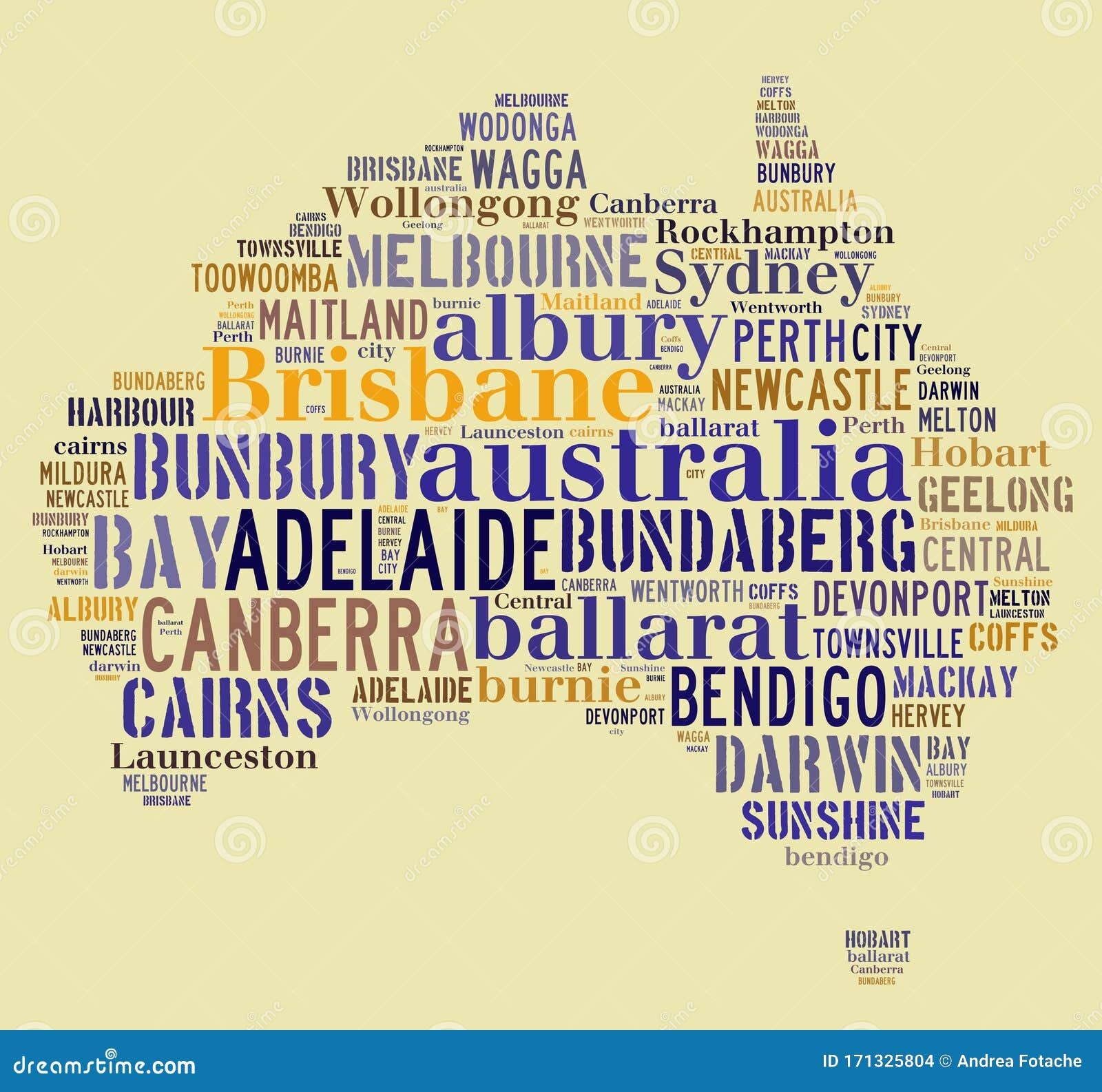 Australia Word Cloud stock illustration. Illustration of darwin - 171325804