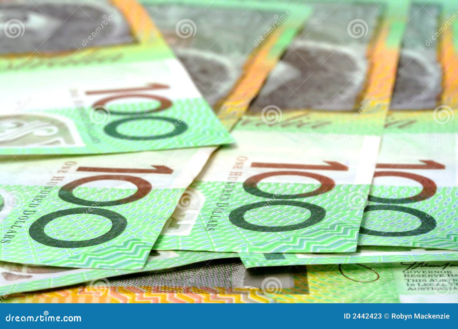 Australian $100 Notes stock image. Image of isolated, coins - 2442423