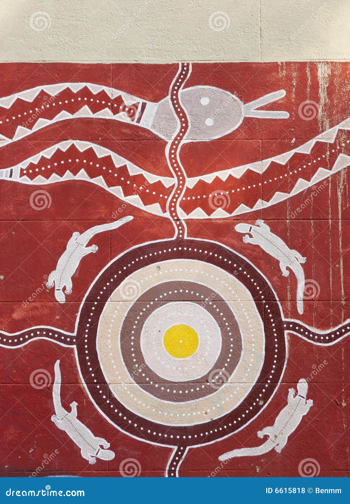 Australian Aboriginal Art Mural Stock Photo - Image of tribal, cross ...