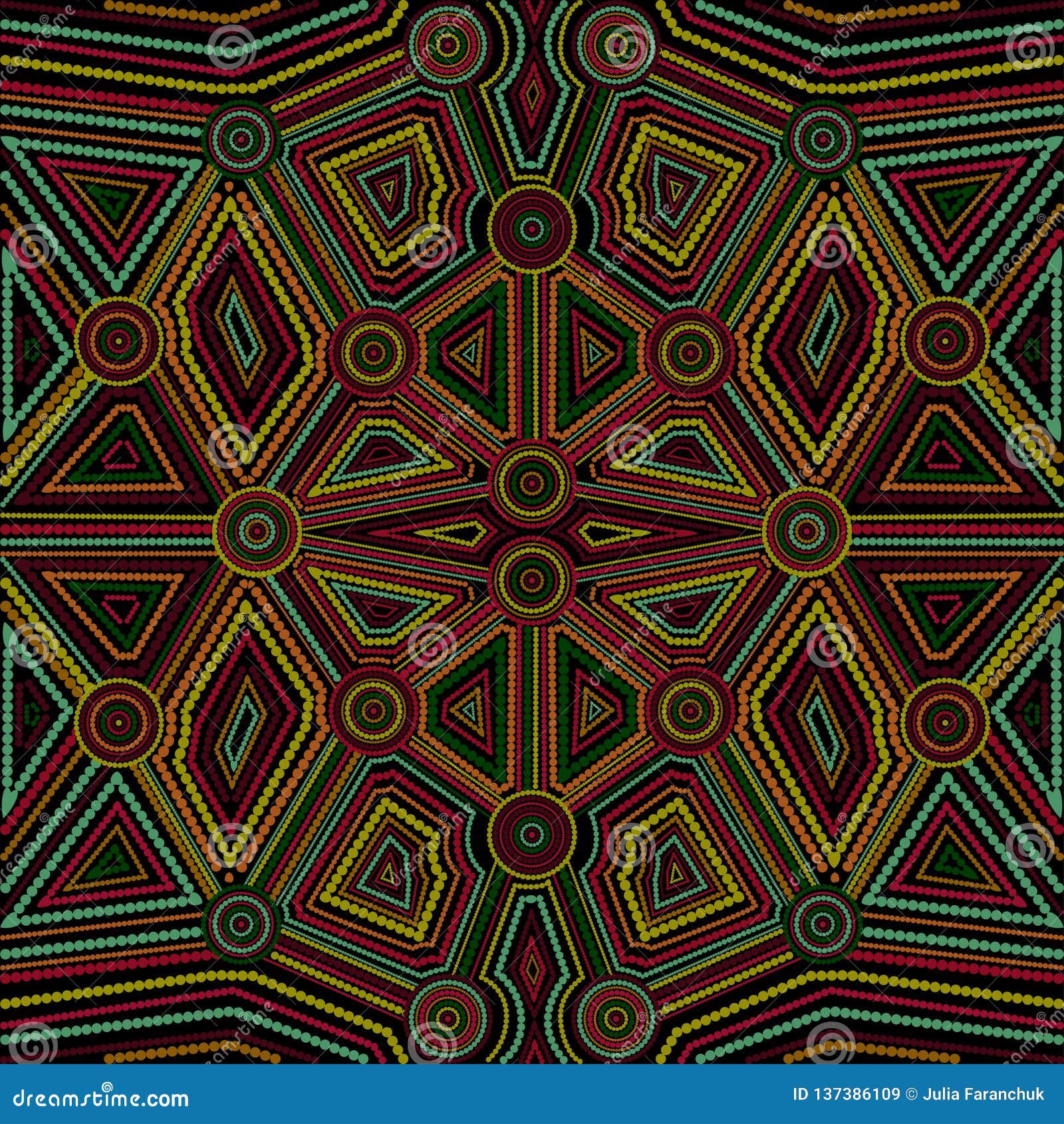Australian Aboriginal Art. Point Art. Geometric Pattern. Seamless ...