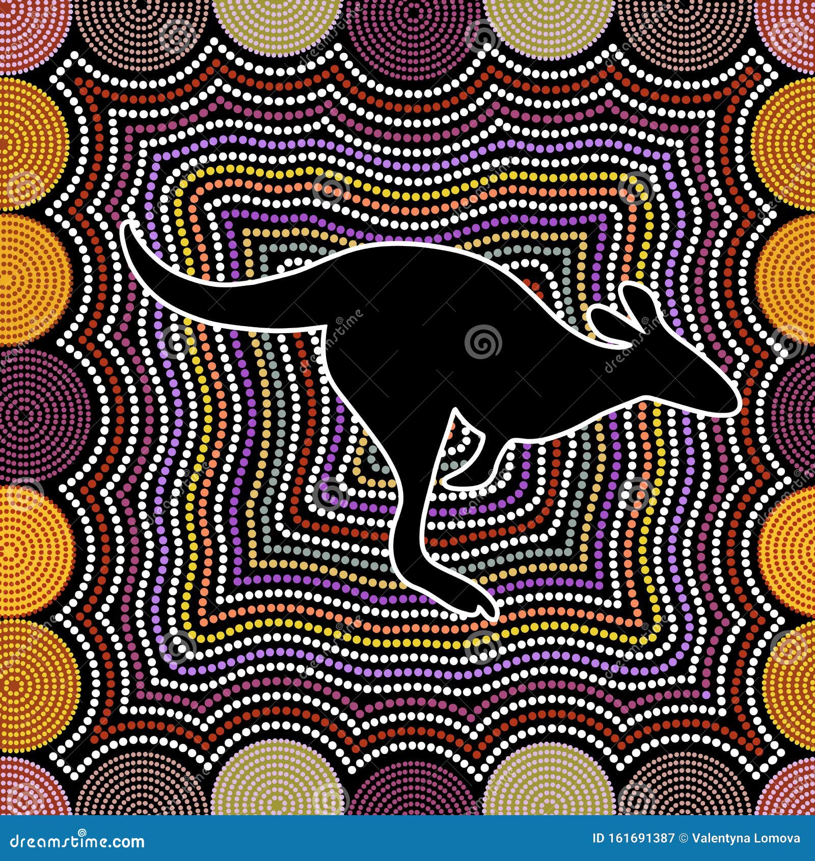 Australian Aboriginal Art Seamless Pattern with Dotted Circles ...