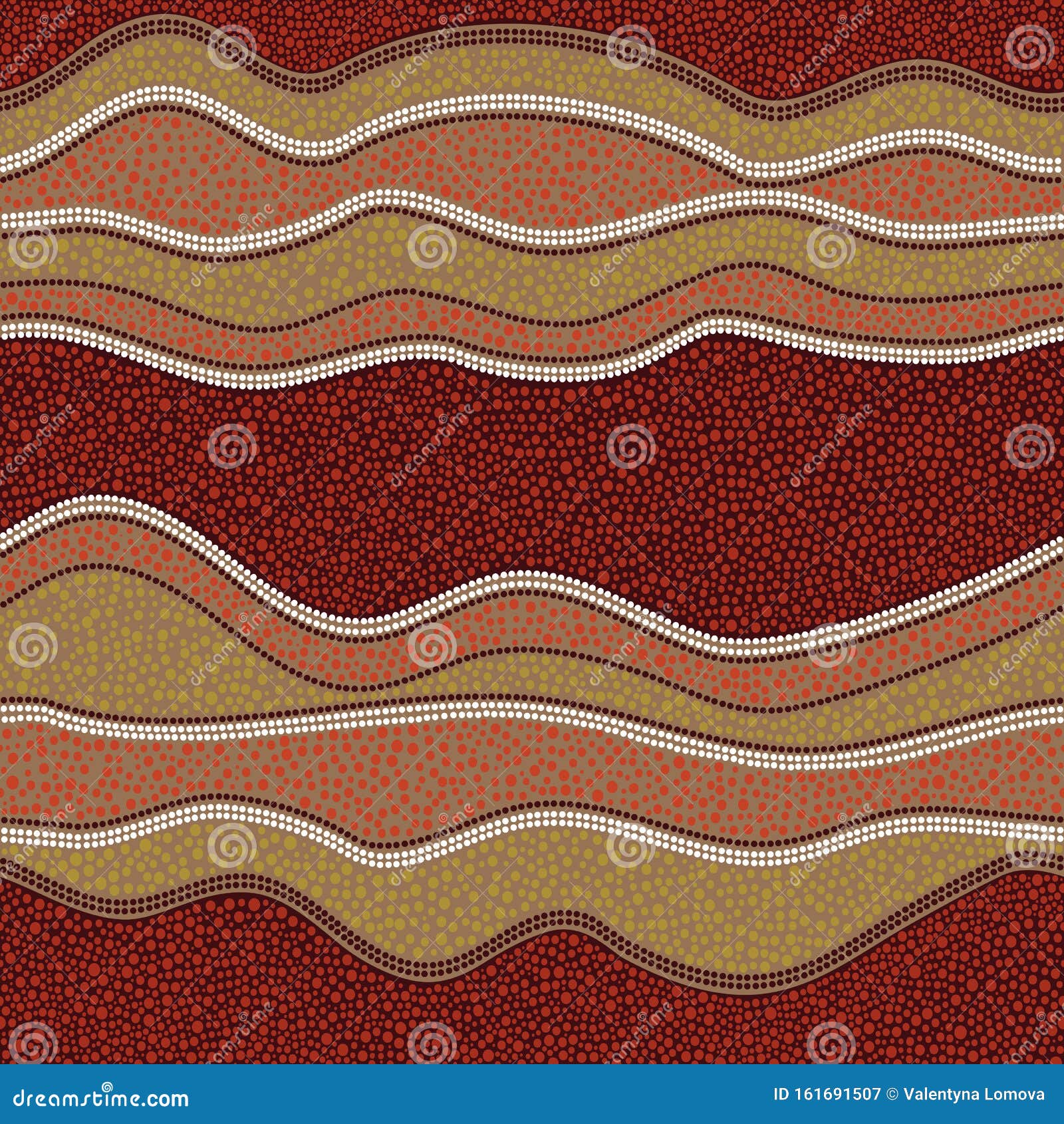 Australian Aboriginal Art Seamless Vector Pattern with Typical Dotted ...