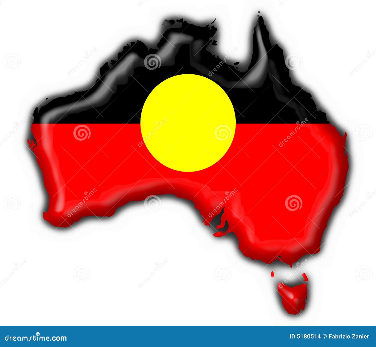 Australian Aboriginal Button Flag Map Shape Stock Illustration ...