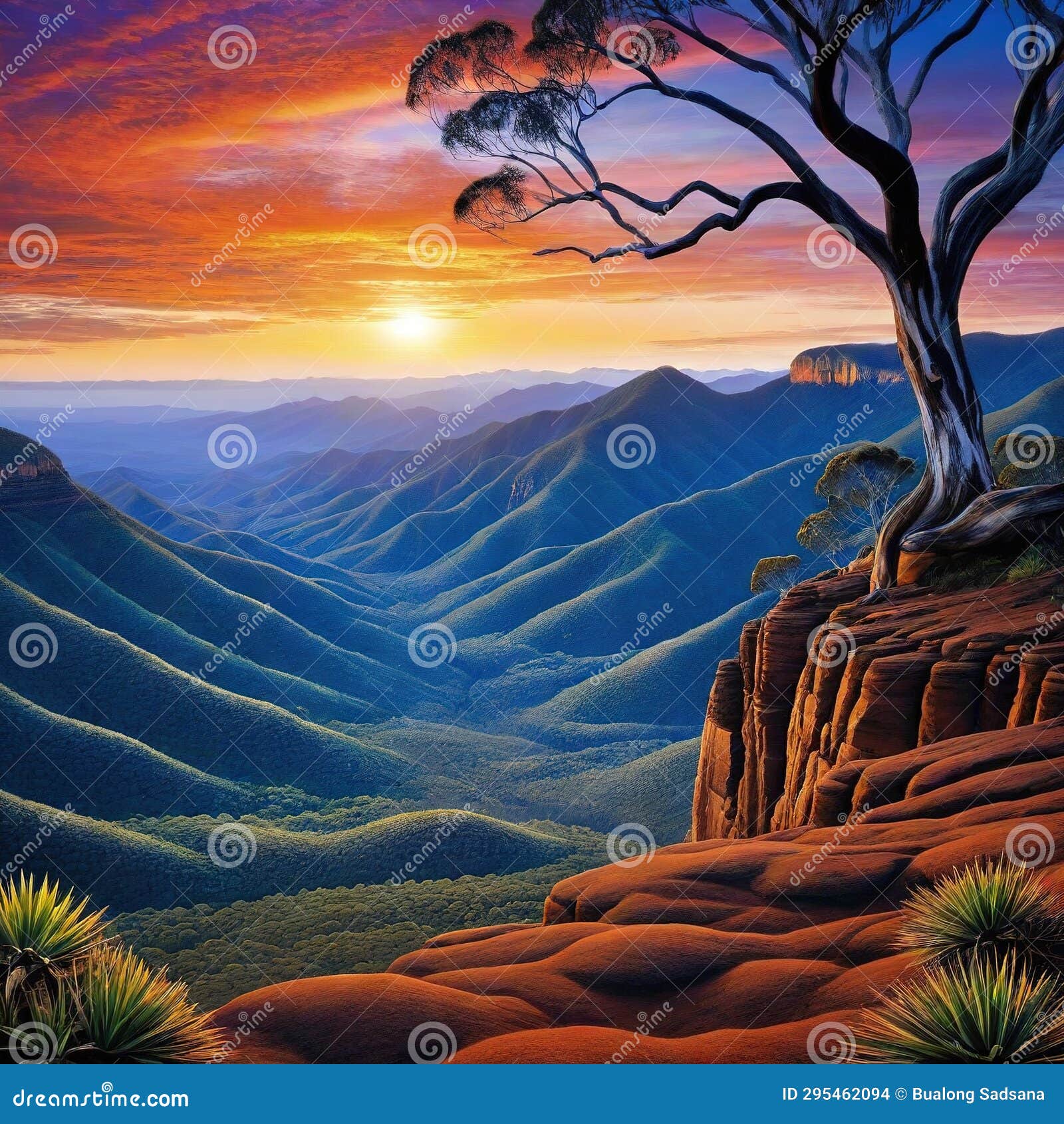 Australian Aboriginal On A Overlooking Expansive An Image Underscoring ...