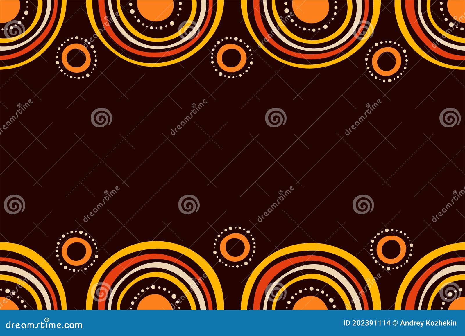 Australian Aboriginal Seamless Horizontal Border Pattern With Circles ...