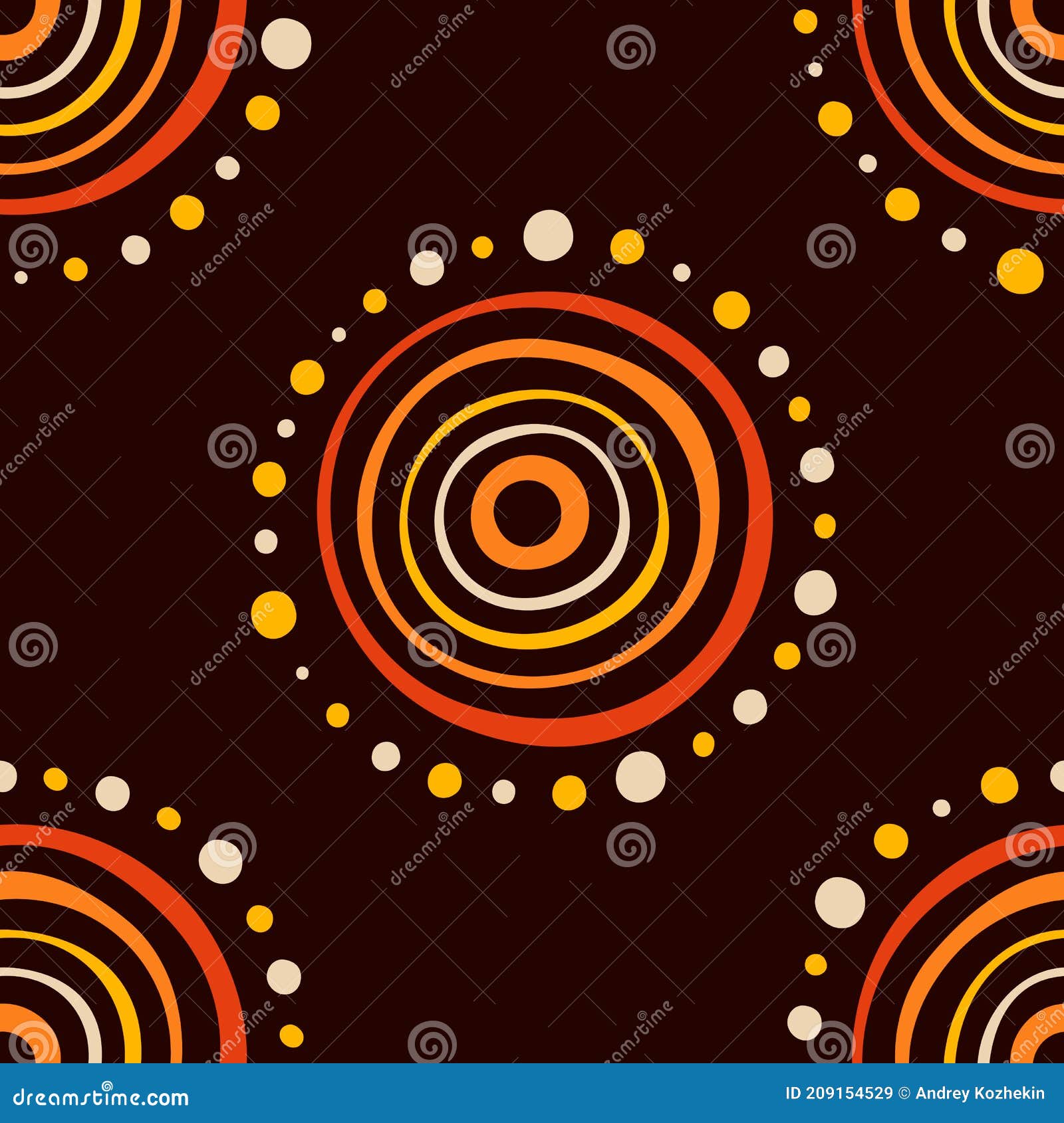 Australian Aboriginal Vector Seamless Pattern with Circles Stock Vector ...