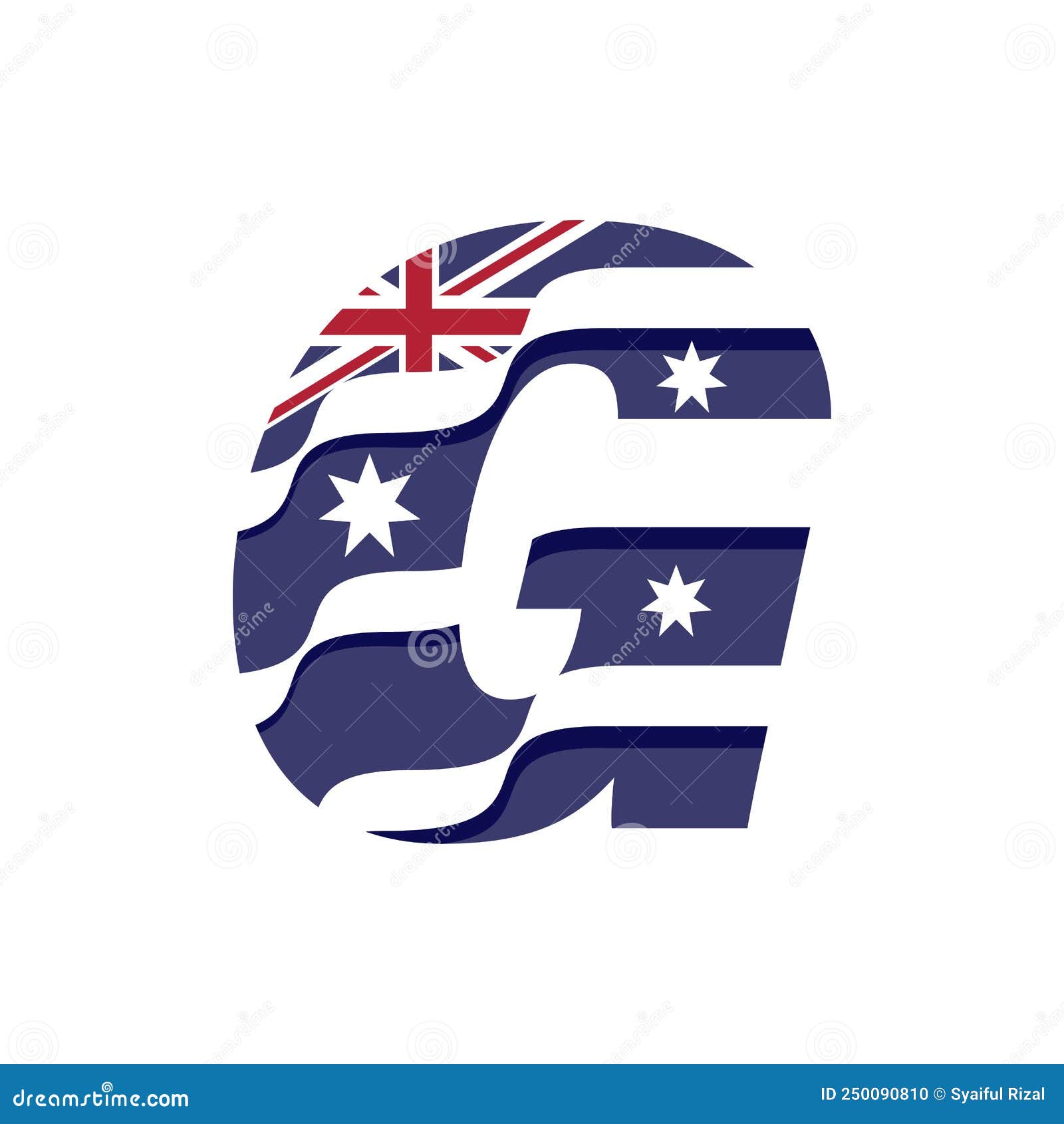 Australia Flag Logo with G Alphabet Stock Illustration - Illustration ...