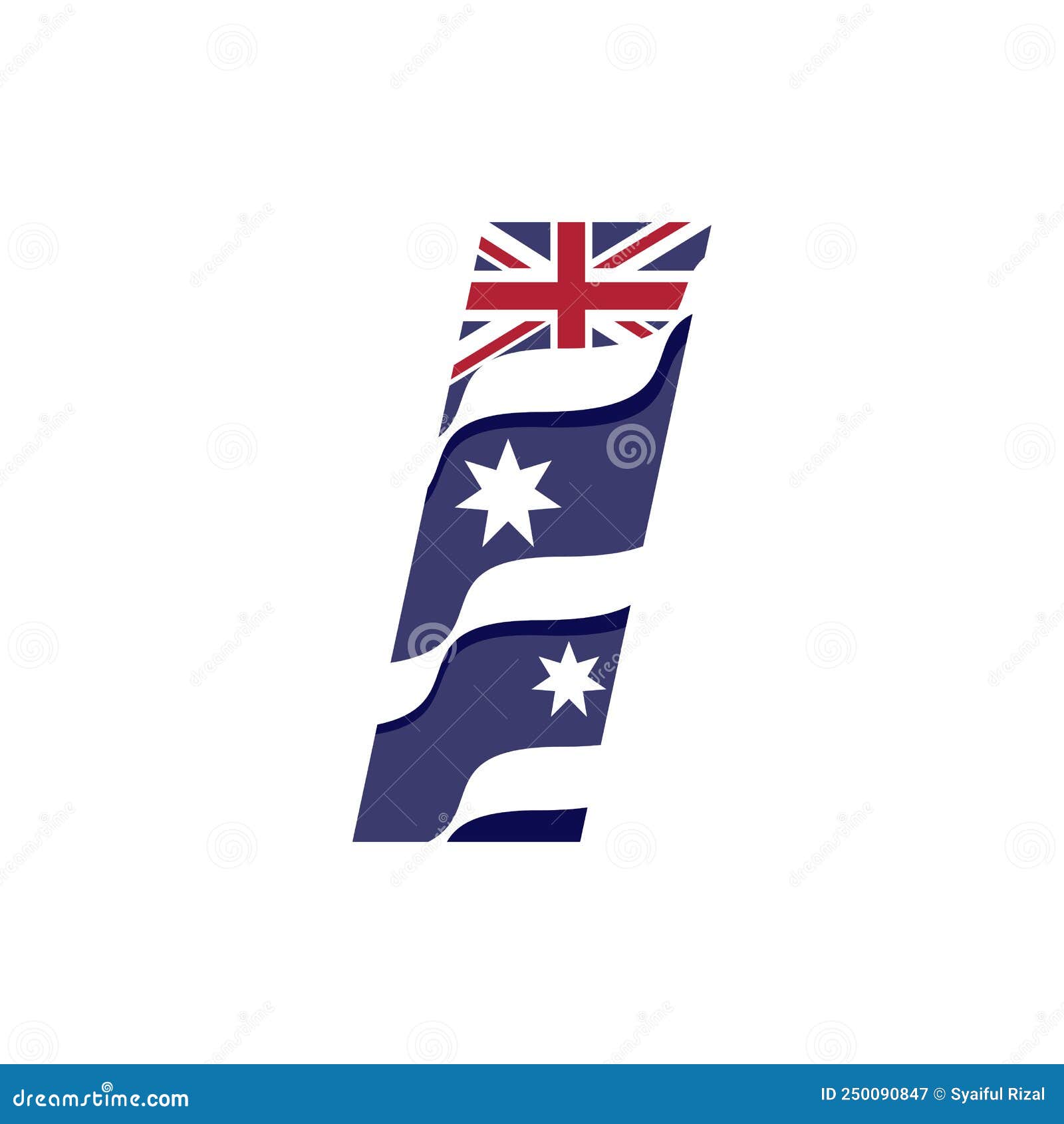 Australian Flag Logo with I Alphabet Stock Illustration - Illustration ...