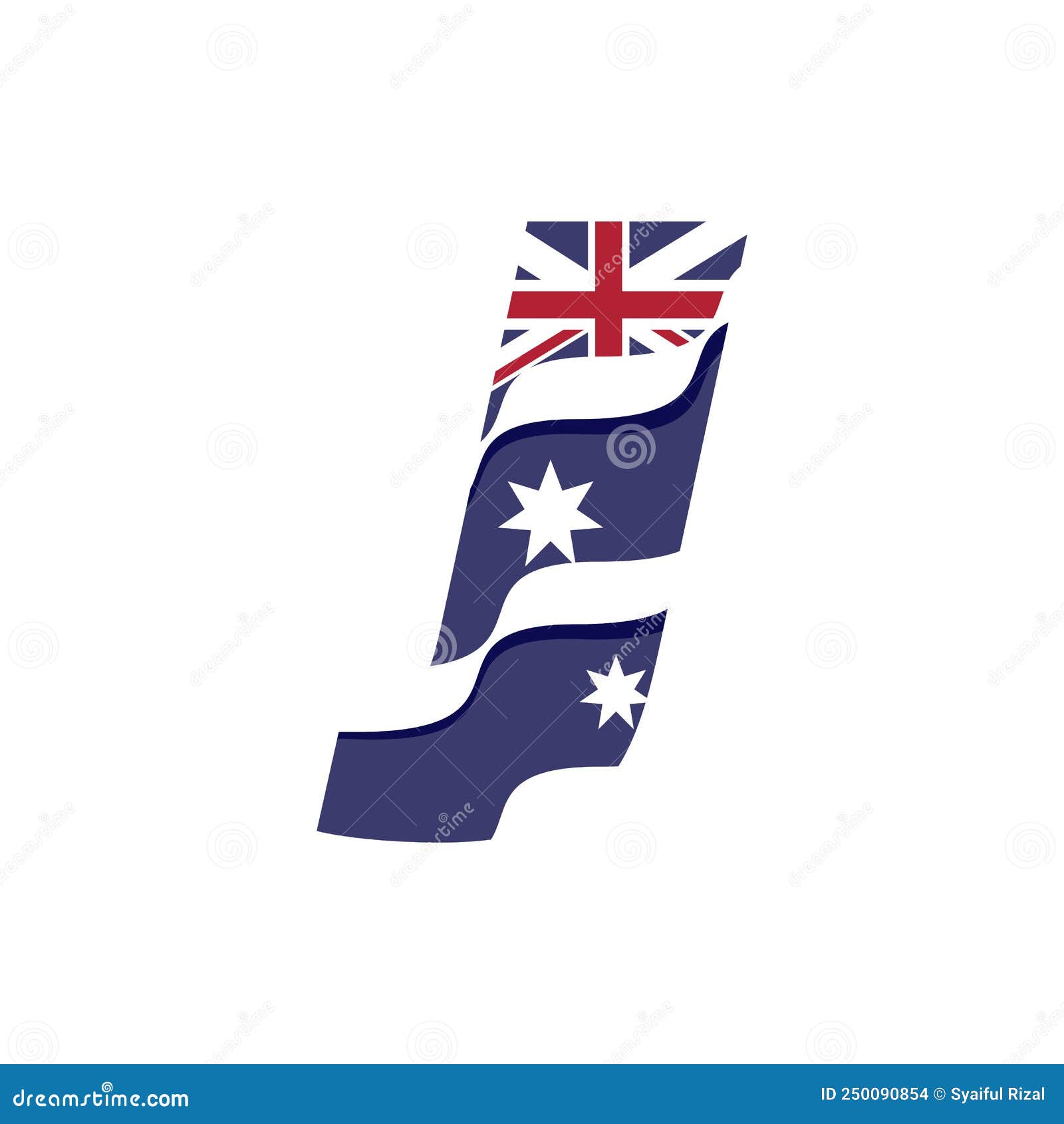 Australia Flag Logo with J Alphabet Stock Illustration - Illustration ...