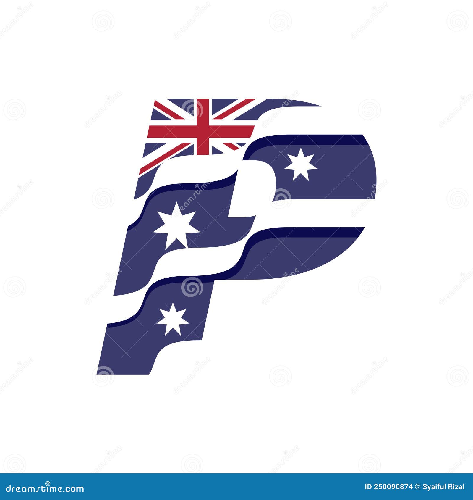 Australia Flag Logo with P Alphabet Stock Vector - Illustration of ...