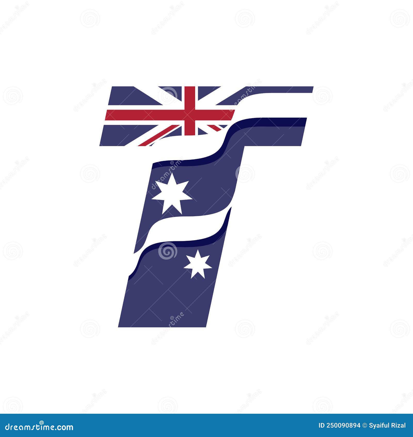 Australia Flag Logo with T Alphabet Stock Illustration - Illustration ...