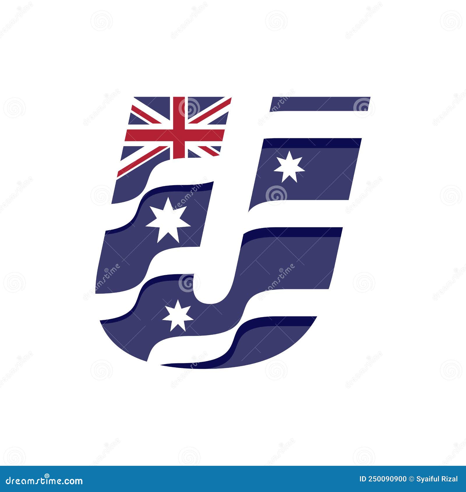Australia Flag Logo with U Alphabet Stock Illustration - Illustration ...