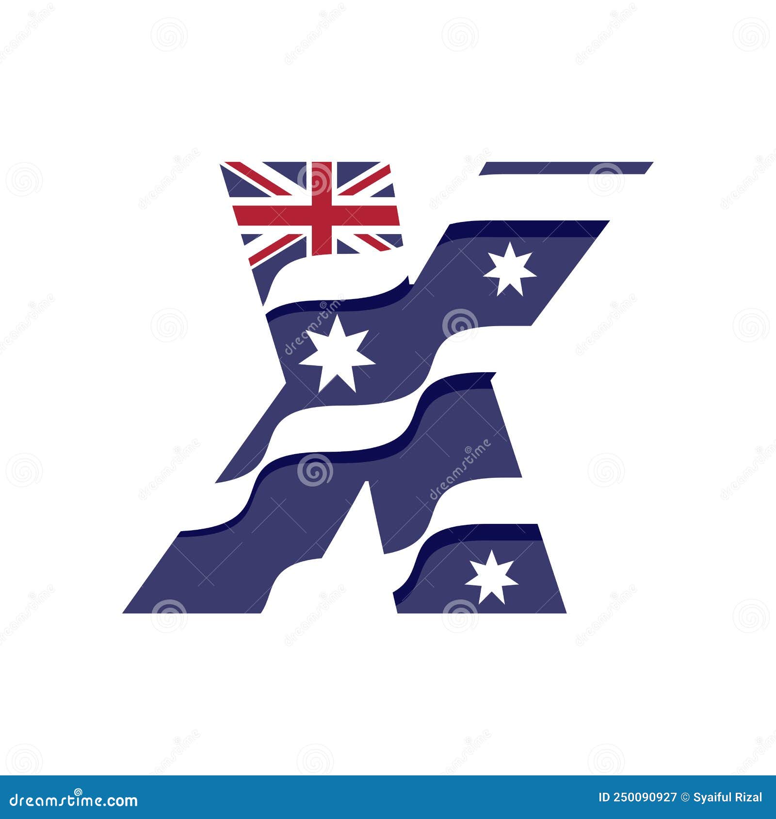 Australia Flag Logo with X Alphabet Stock Illustration - Illustration ...