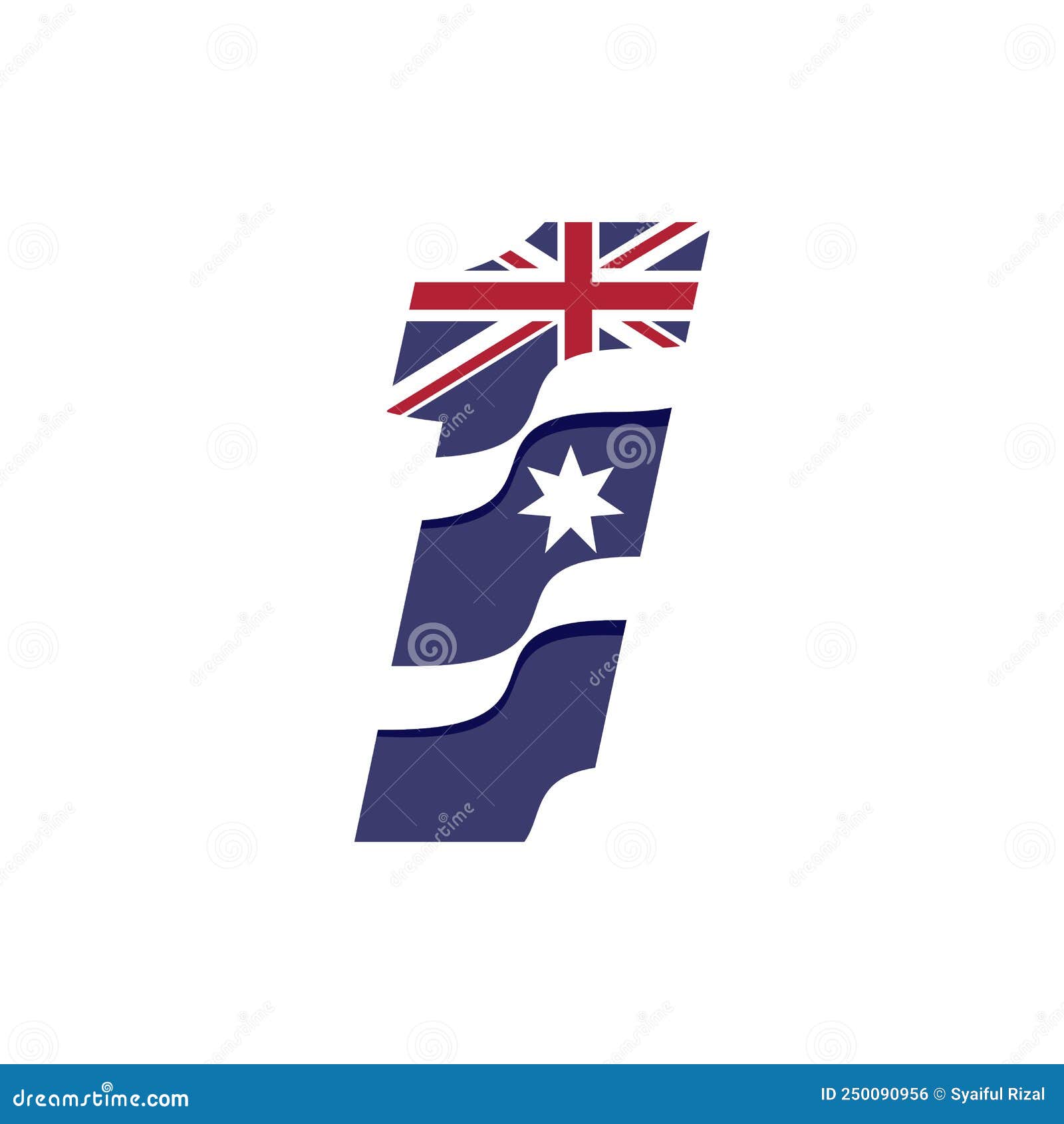 Australia Flag Logo with Number One Stock Illustration - Illustration ...