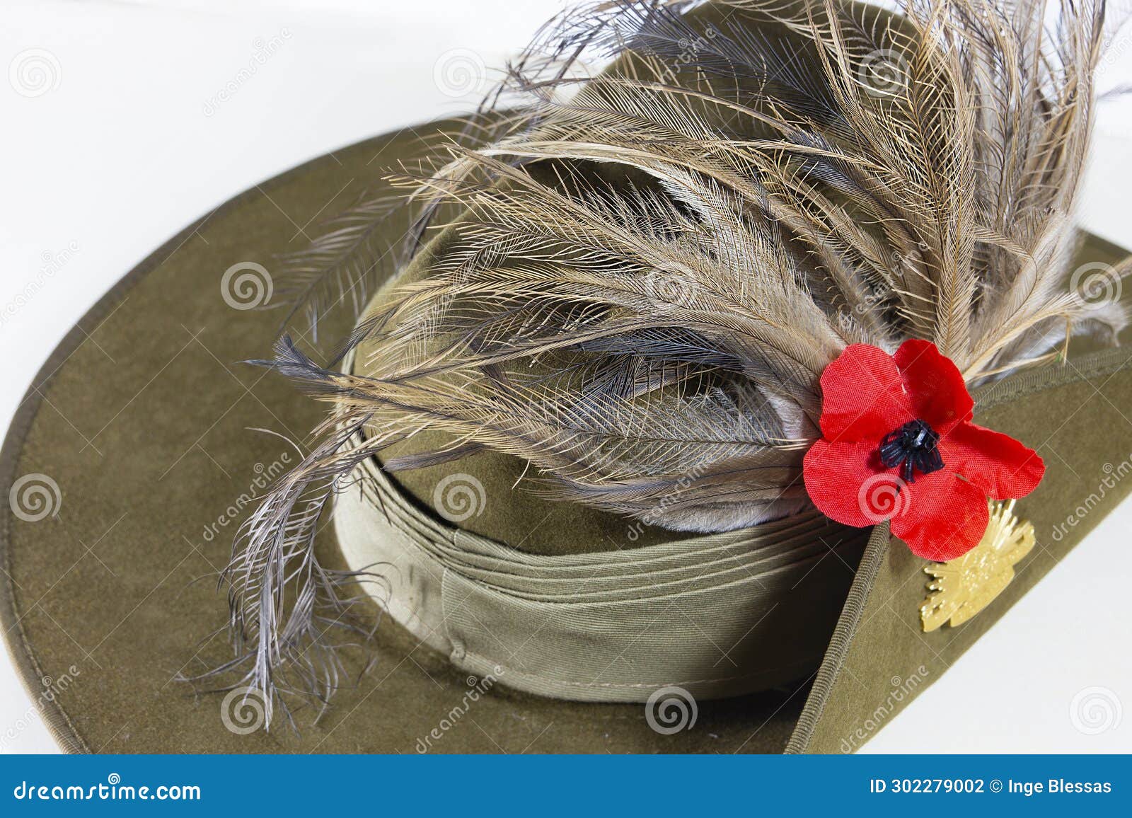 Australian Army Diggers Slouch Hat with Emu Feathers, Isolated. Stock ...
