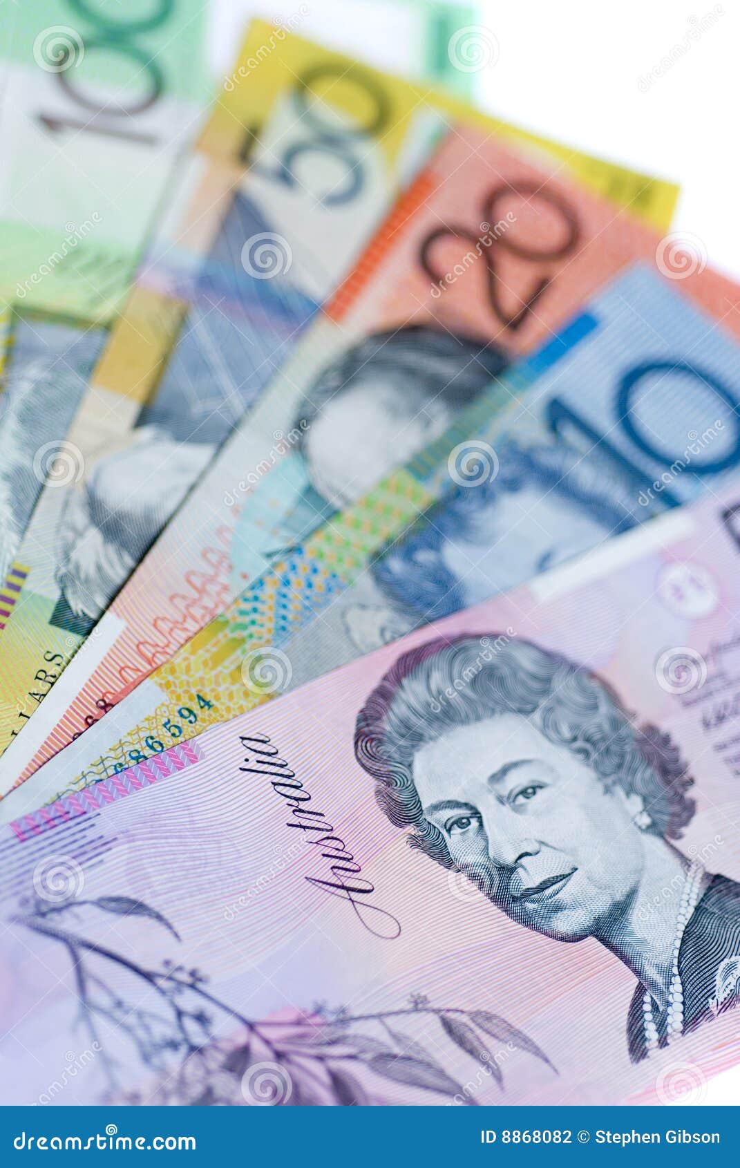 Australian bank notes stock photo. Image of colourful - 8868082