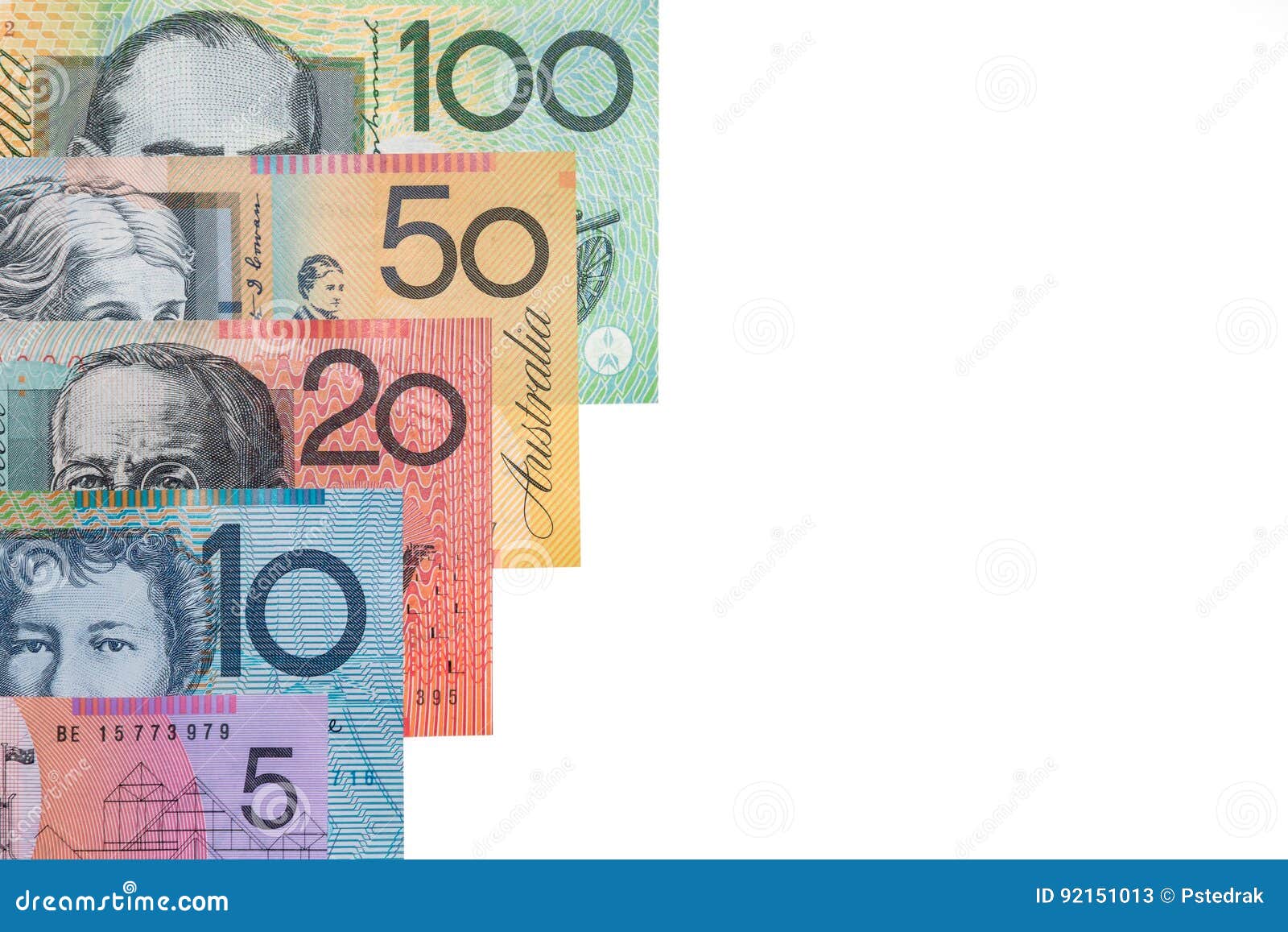 Australian Bank Notes on White Background Stock Image - Image of ...