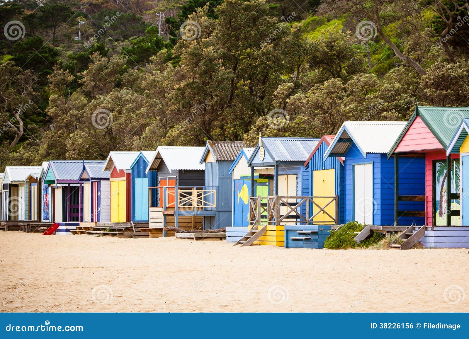 Australian Beach Huts stock photo. Image of shoreline - 38226156
