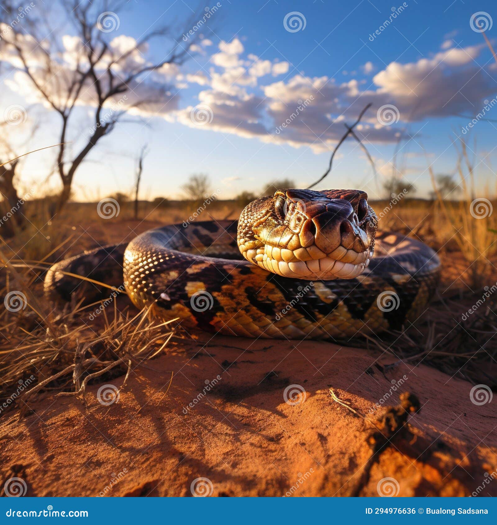 Australian Black Headed Python Made with Generative AI Illustration ... Australian Black Headed Python Made with Generative AI Illustration ...