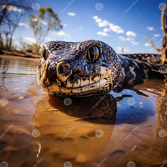 Australian Black Headed Python Made with Generative AI Illustration ...