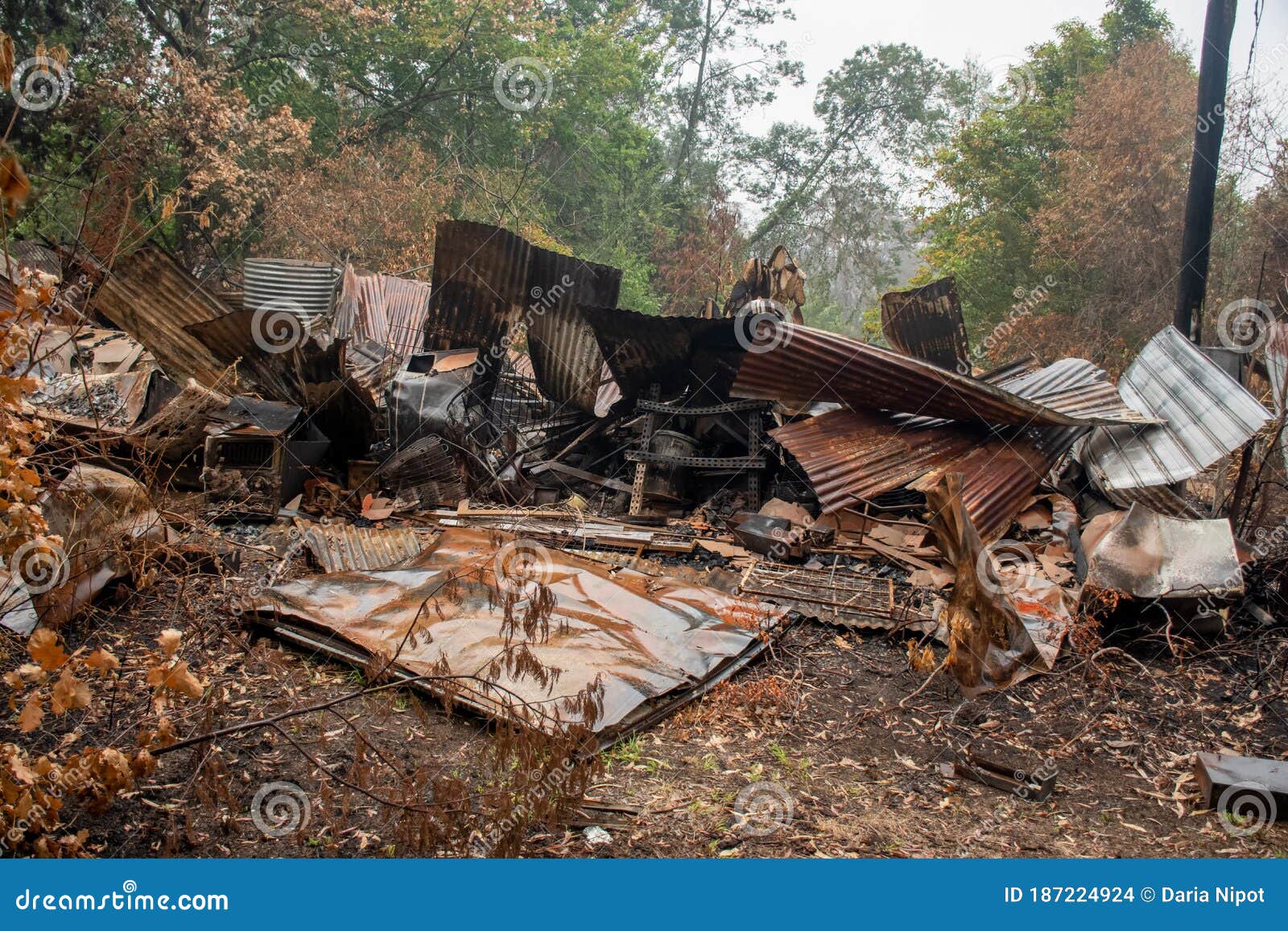 Australian Bushfire Aftermath: Burnt Building Ruins and Rubble ...