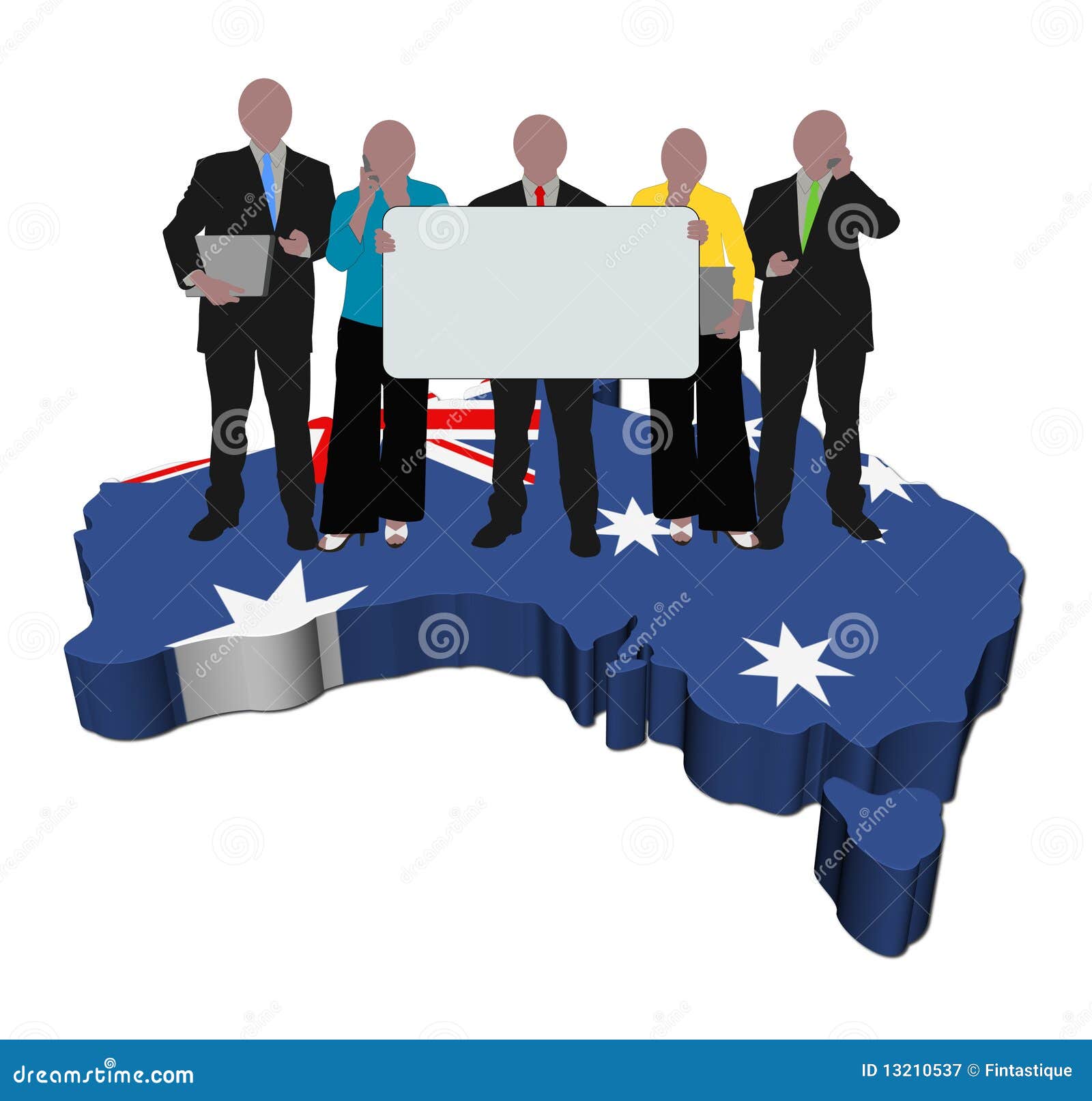 Australian Business Team on Map Stock Illustration - Illustration of ...