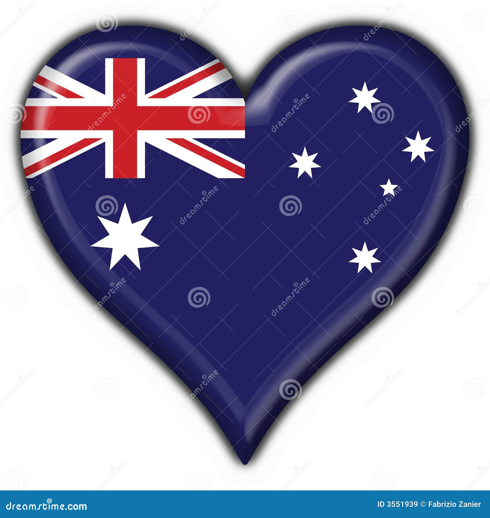 Australian Button Flag Heart Stock Illustration - Illustration of heart ...