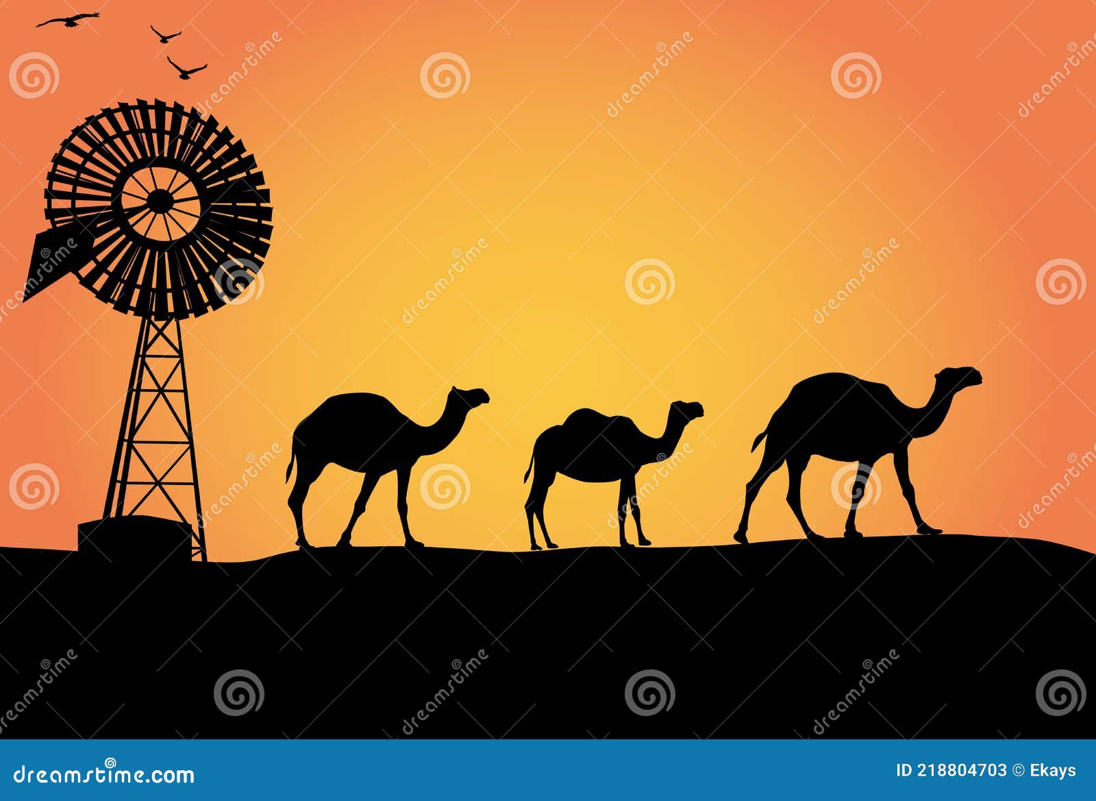 Australian Windmill On White Background Vector Illustration ...