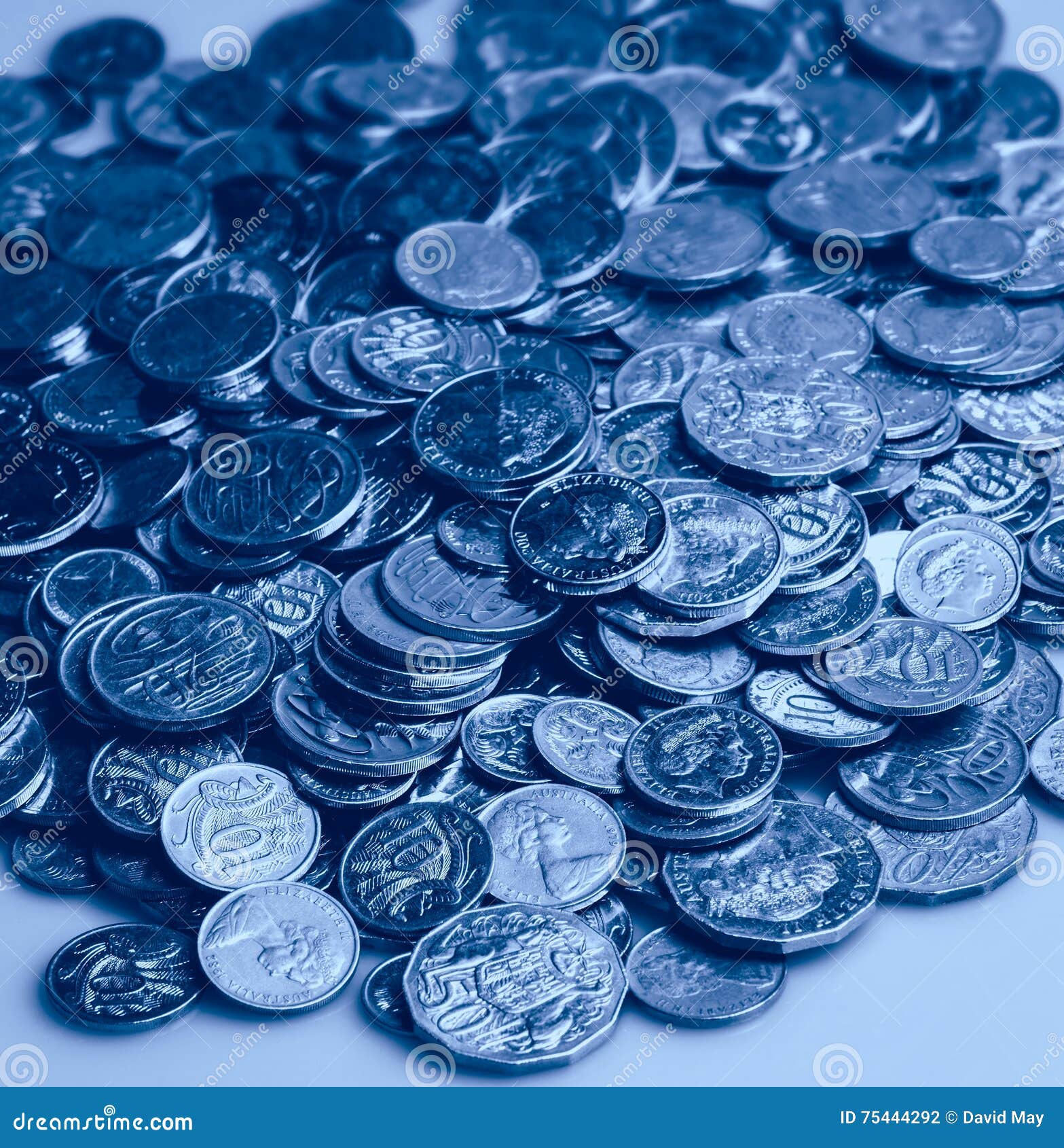 Australian coins Blue stock photo. Image of blue, effect - 75444292