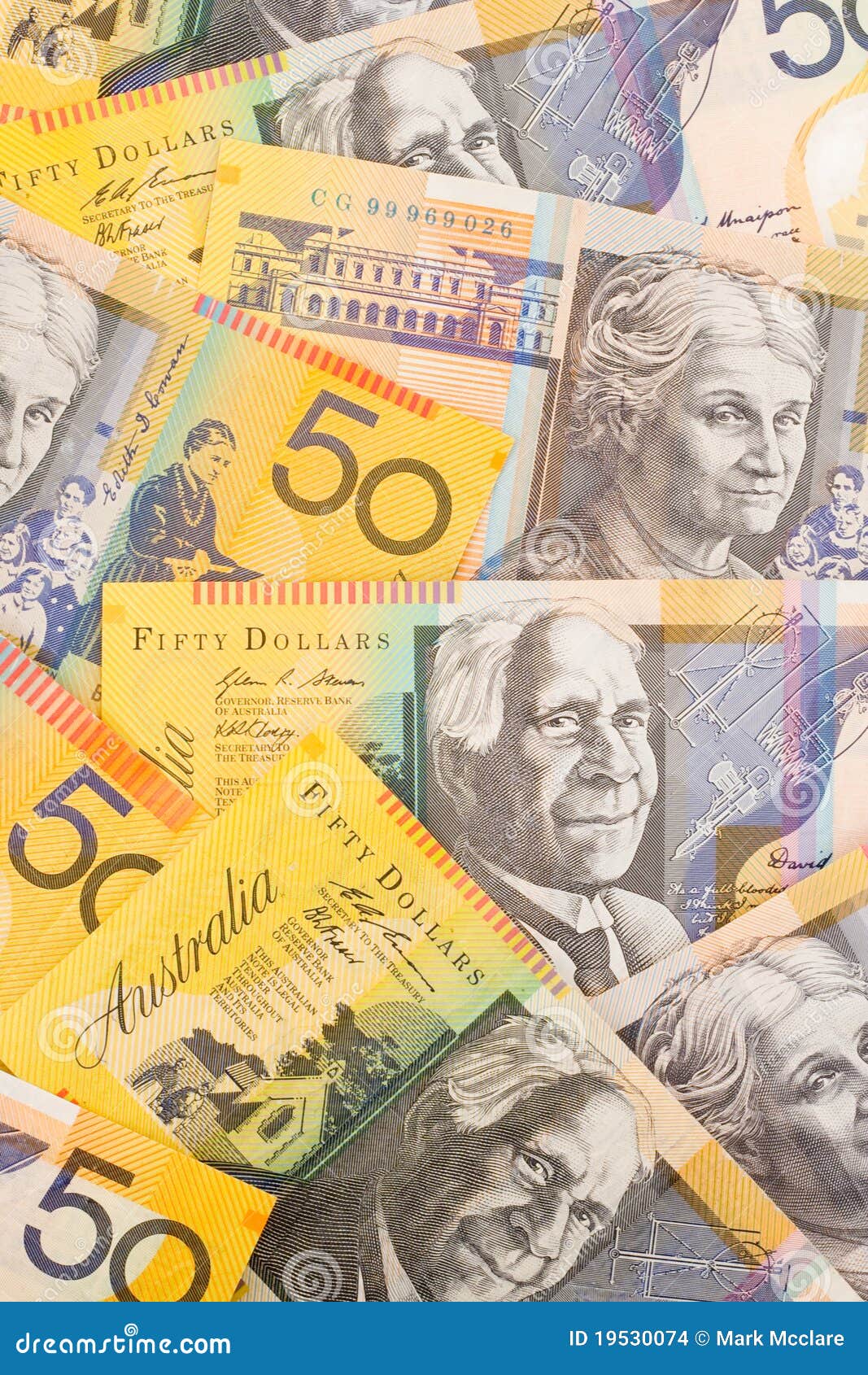 Australian Currency $50 Banknotes Background Stock Photo - Image of ...
