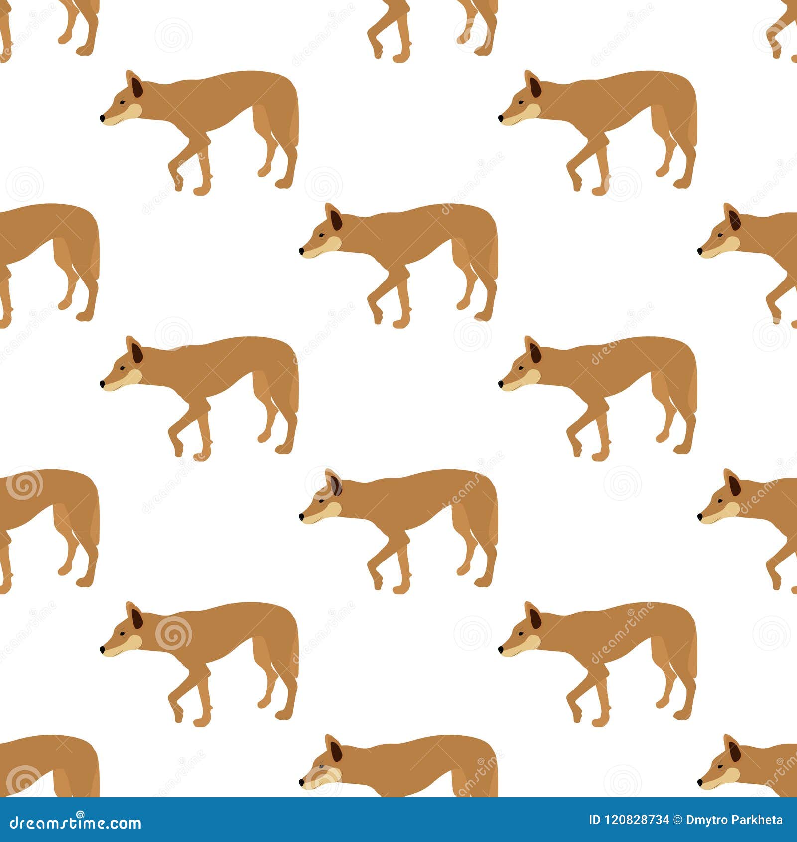 The Australian Dingo Seamless Pattern Stock Vector - Illustration of ...