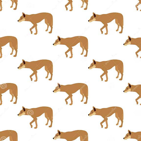 The Australian Dingo Seamless Pattern Stock Vector - Illustration of ...