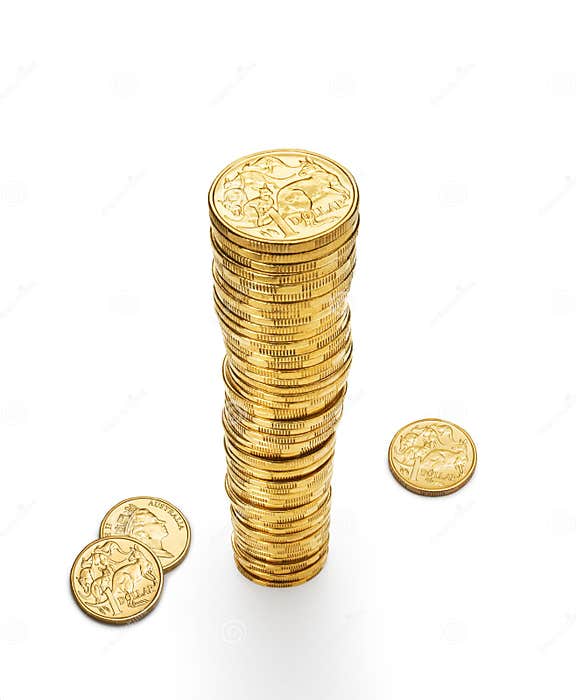 Australian Dollar Coins Stack Money Stock Photo - Image of australia ...