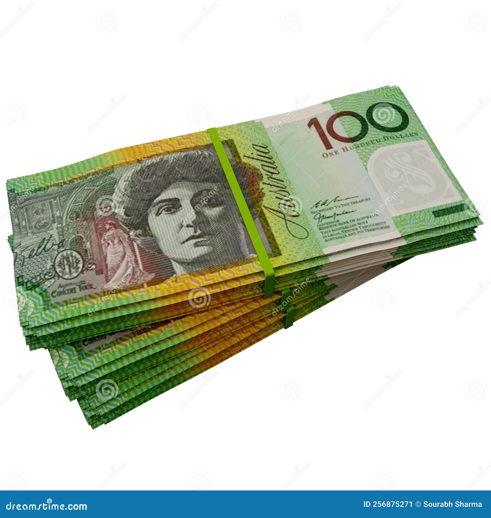 100 Australian Dollar Stack Stock Image - Image of writing, austra ...